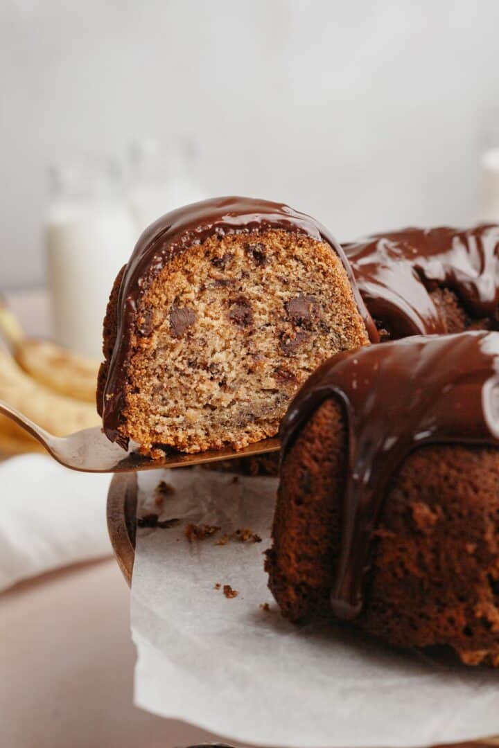 Moist Chocolate Chip Banana Bundt Cake - Alpine Ella