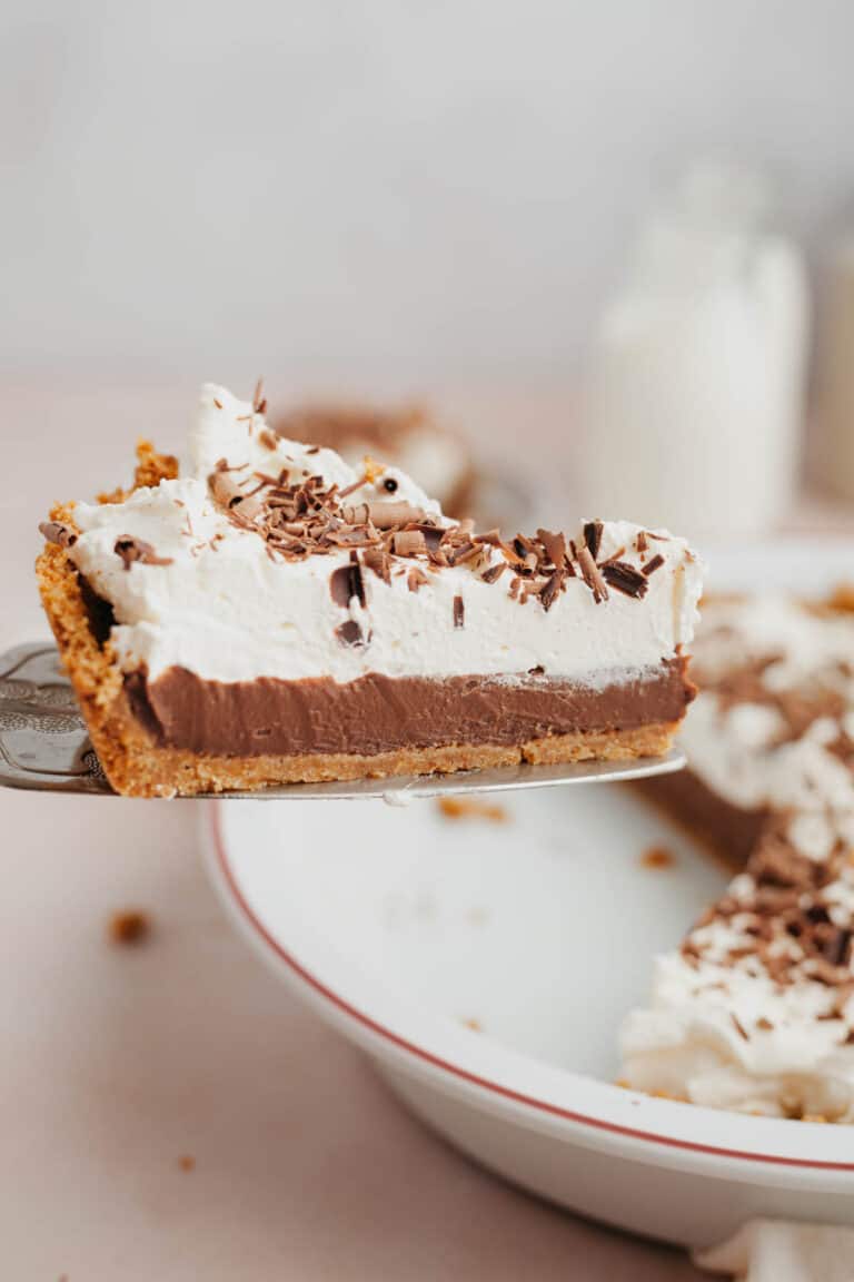 Easy Chocolate Pudding Pie with Graham Cracker Crust - Alpine Ella