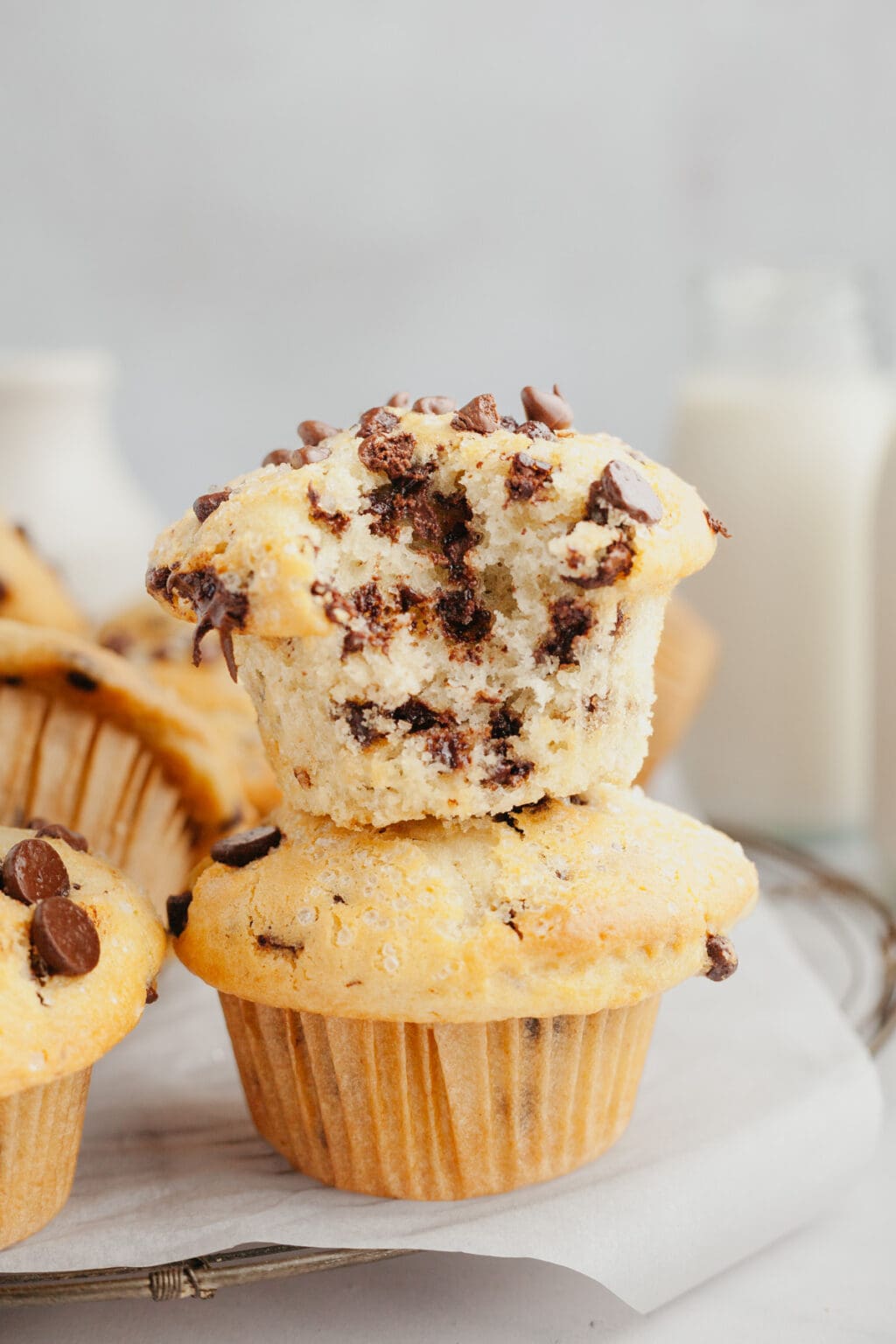 Bakery Style Chocolate Chip Muffins - Alpine Ella