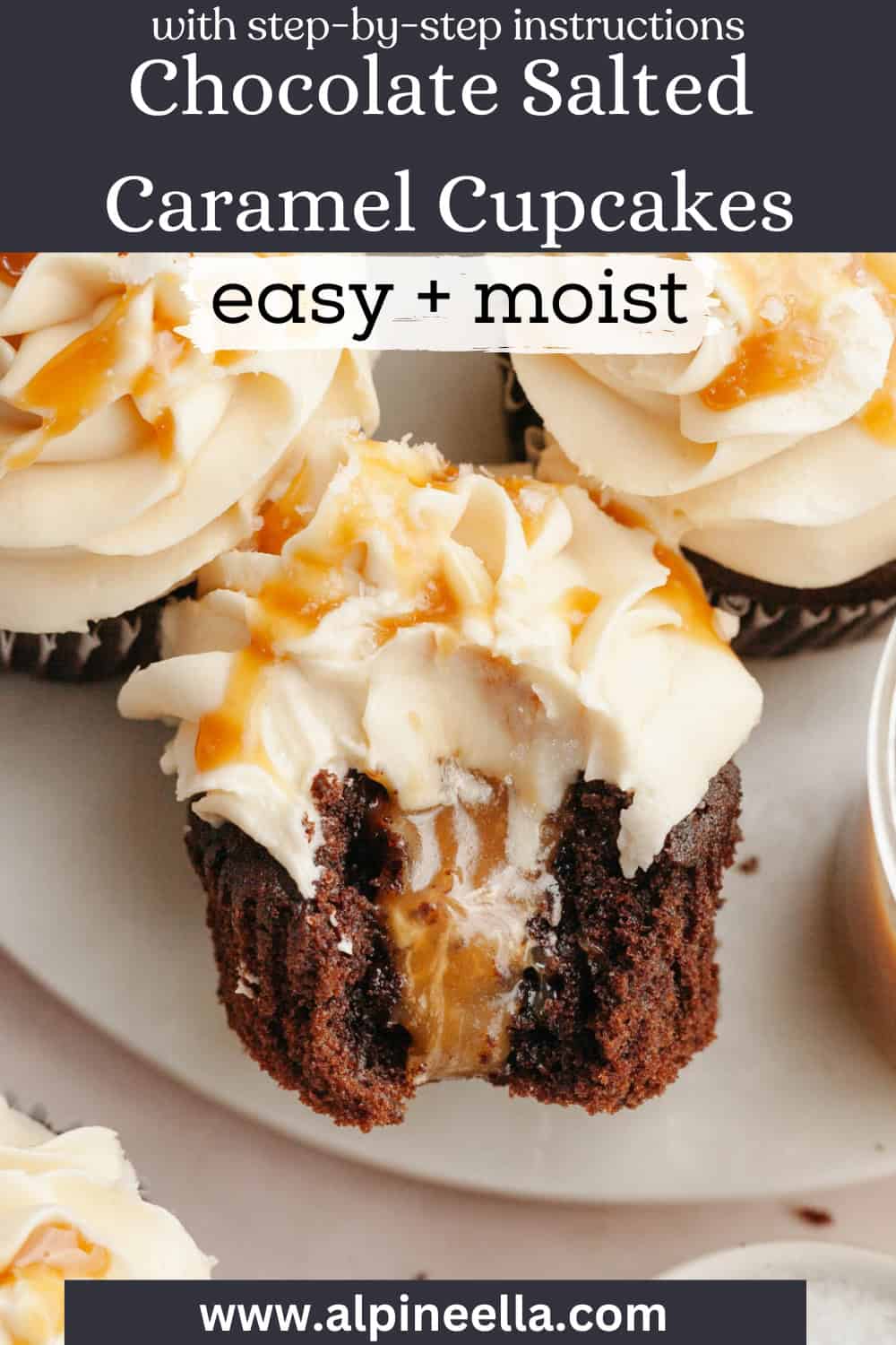 Chocolate Salted Caramel Cupcakes - Alpine Ella