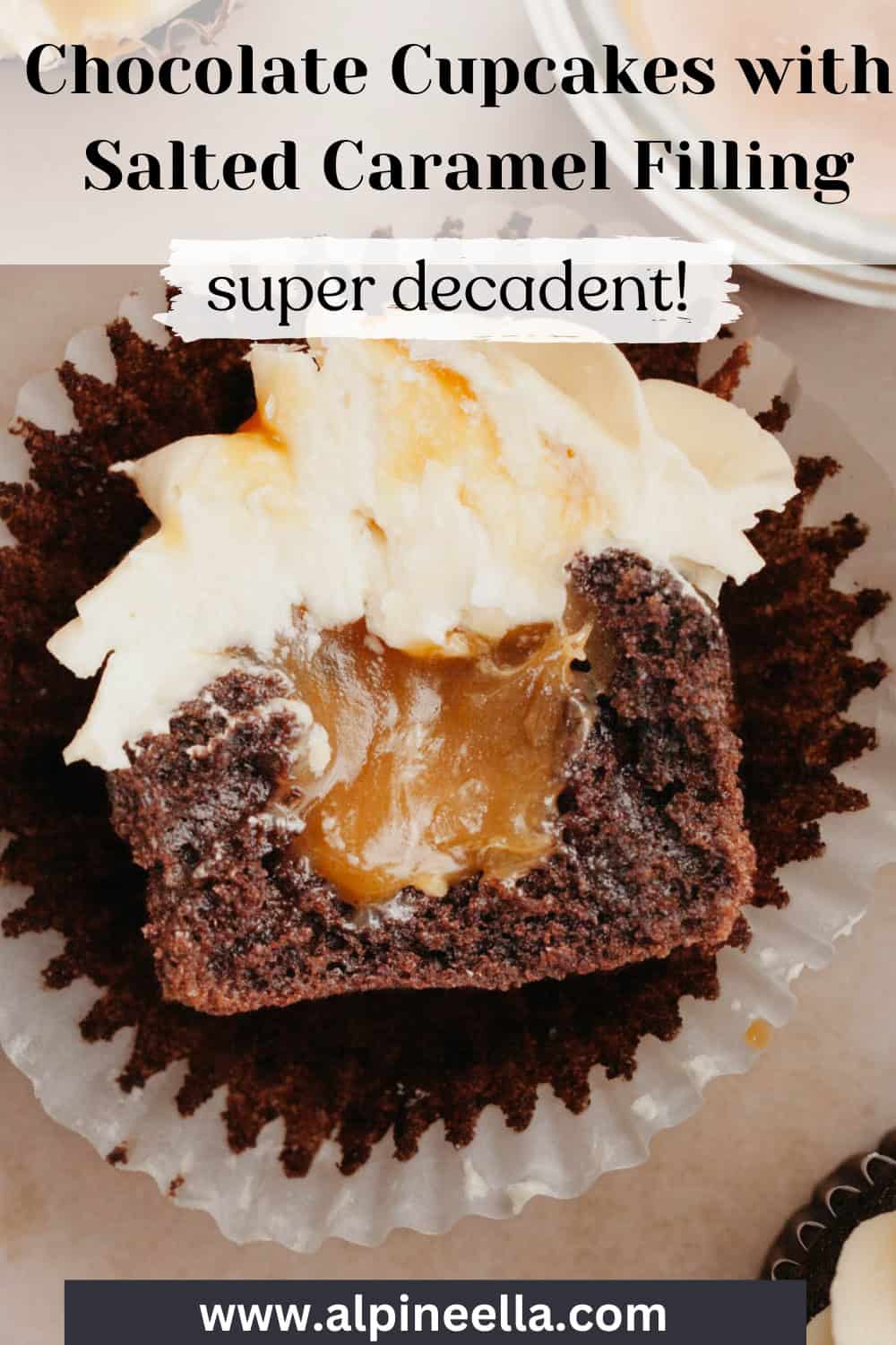 Chocolate Salted Caramel Cupcakes - Alpine Ella