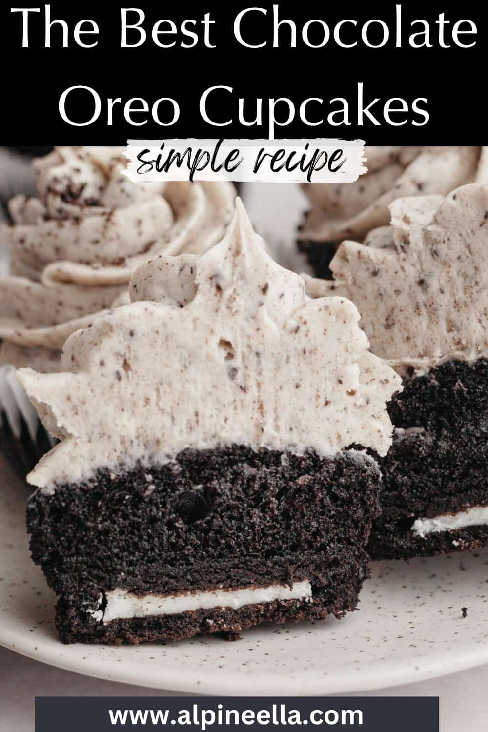 Chocolate Oreo Cupcakes - Alpine Ella