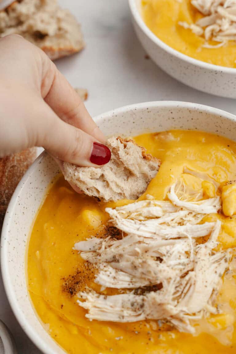 Easy Roasted Butternut Squash Chicken Soup - Alpine Ella
