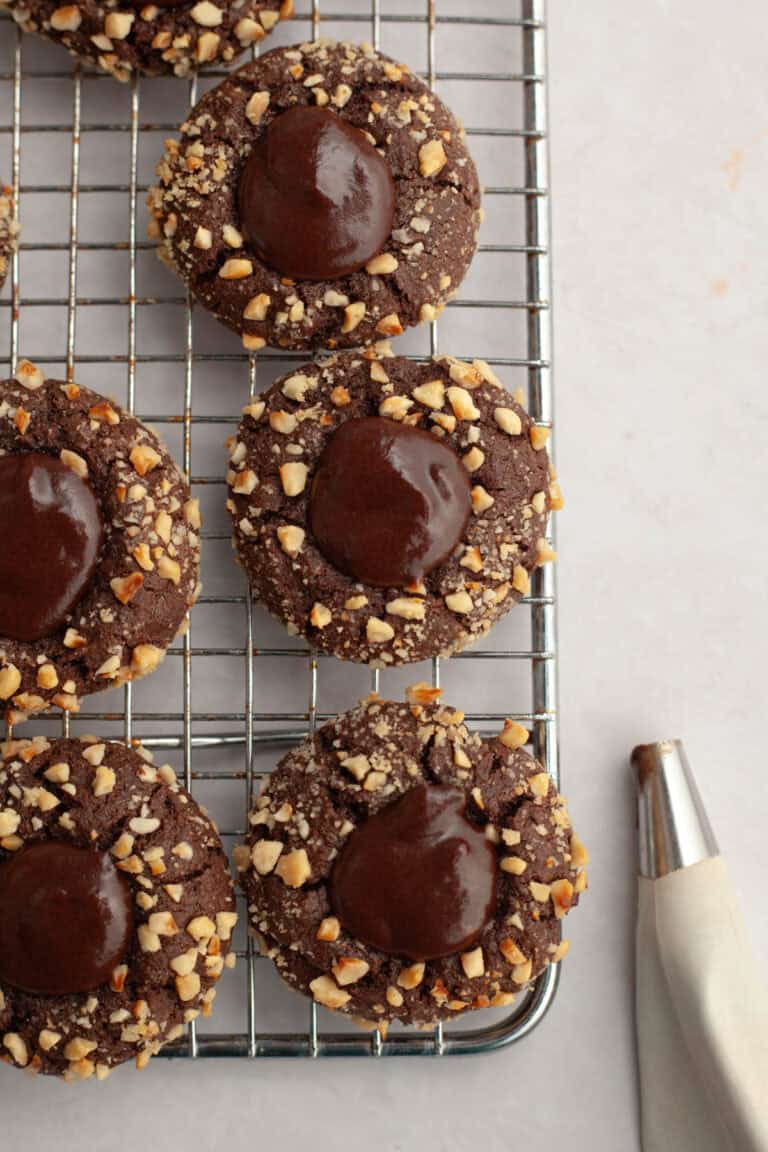 Easy Nutella Thumbprint Cookies with Nutella Ganache - Alpine Ella