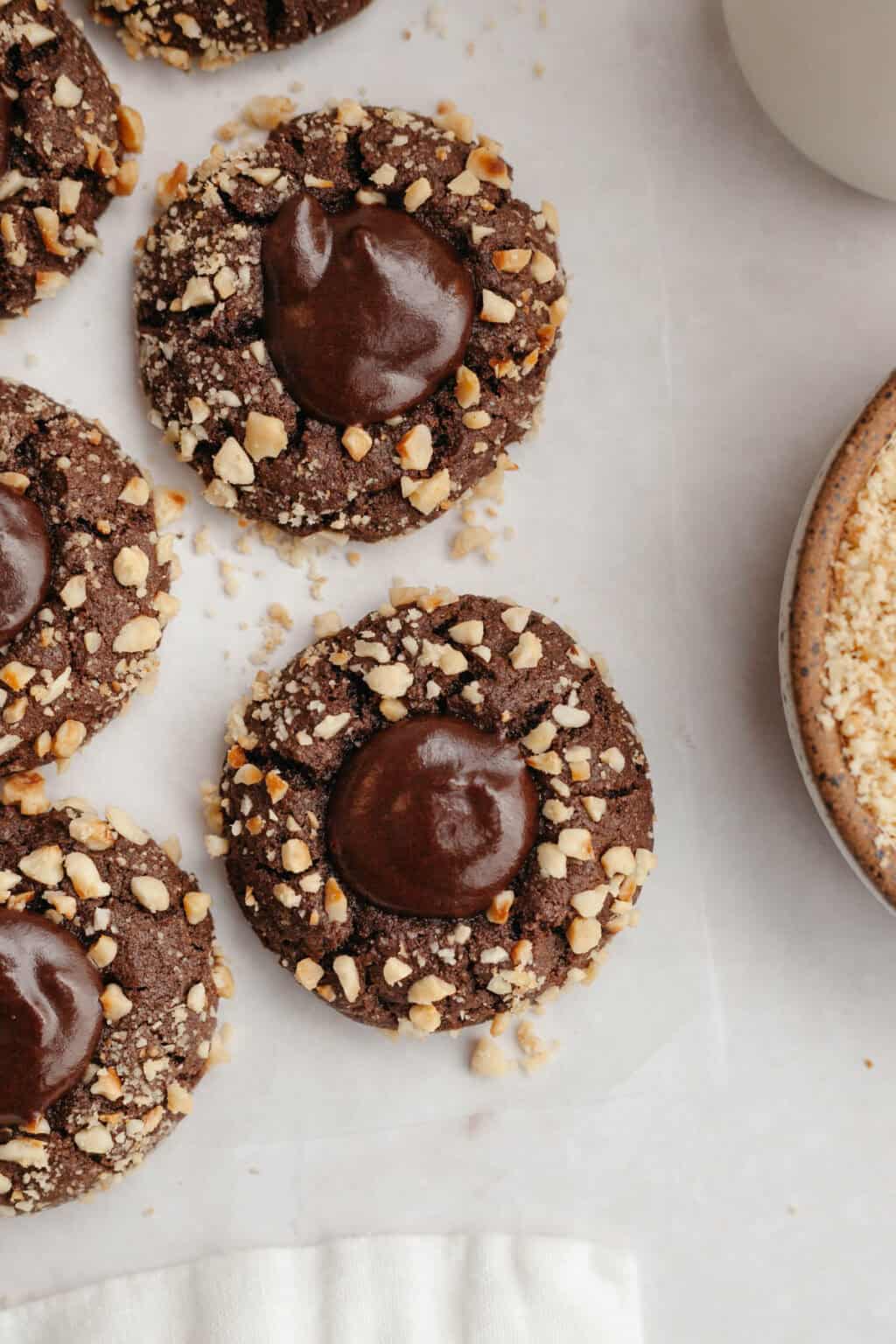 Easy Nutella Thumbprint Cookies with Nutella Ganache - Alpine Ella