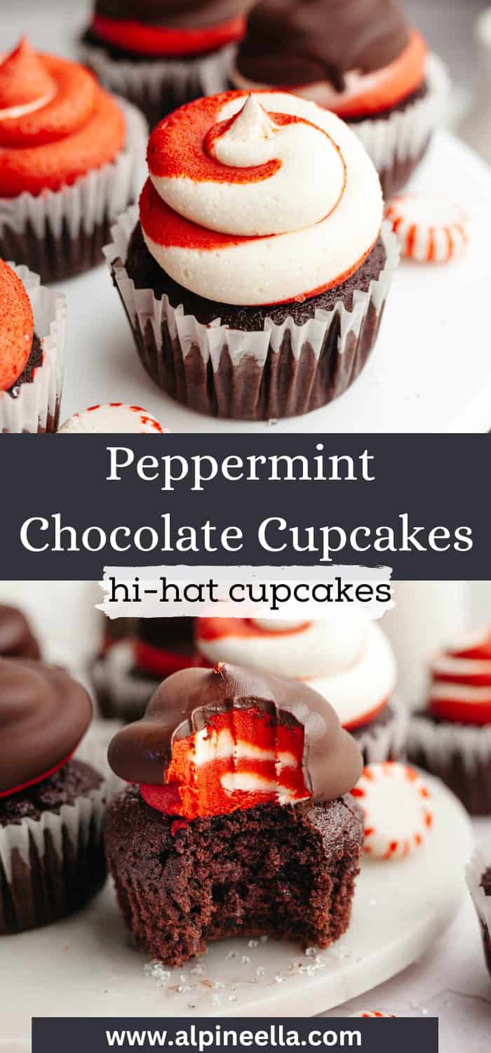 Easy Peppermint Chocolate Cupcakes - Alpine Ella