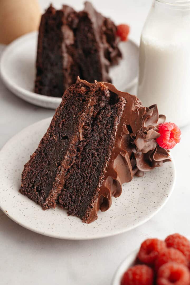 Moist & Easy Chocolate Cake with Chocolate Ganache - Alpine Ella