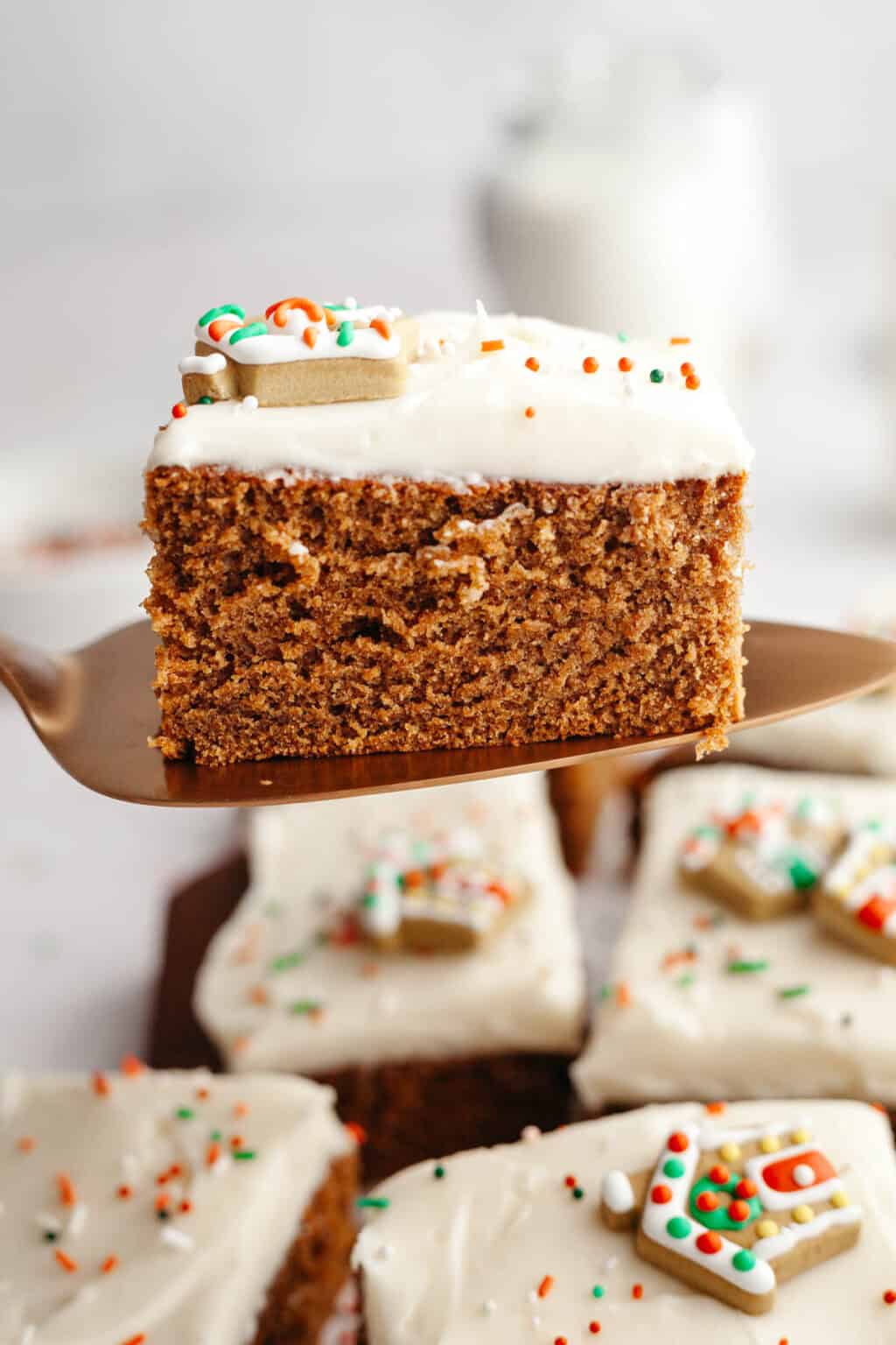 Frosted Gingerbread Cake with Cream Cheese Icing - Alpine Ella
