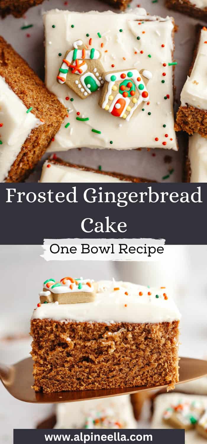 Frosted Gingerbread Cake with Cream Cheese Icing - Alpine Ella