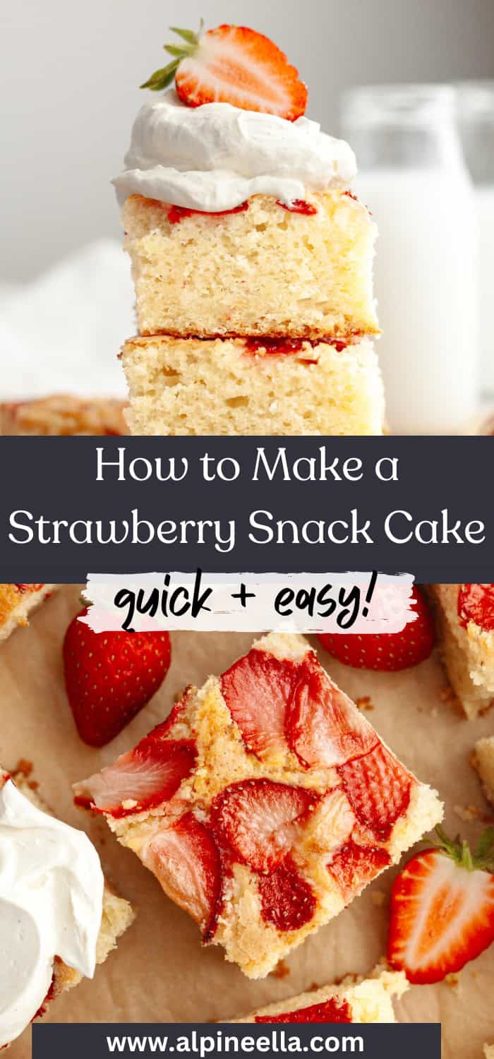 Easy Strawberry Snack Cake (One Bowl Recipe) - Alpine Ella