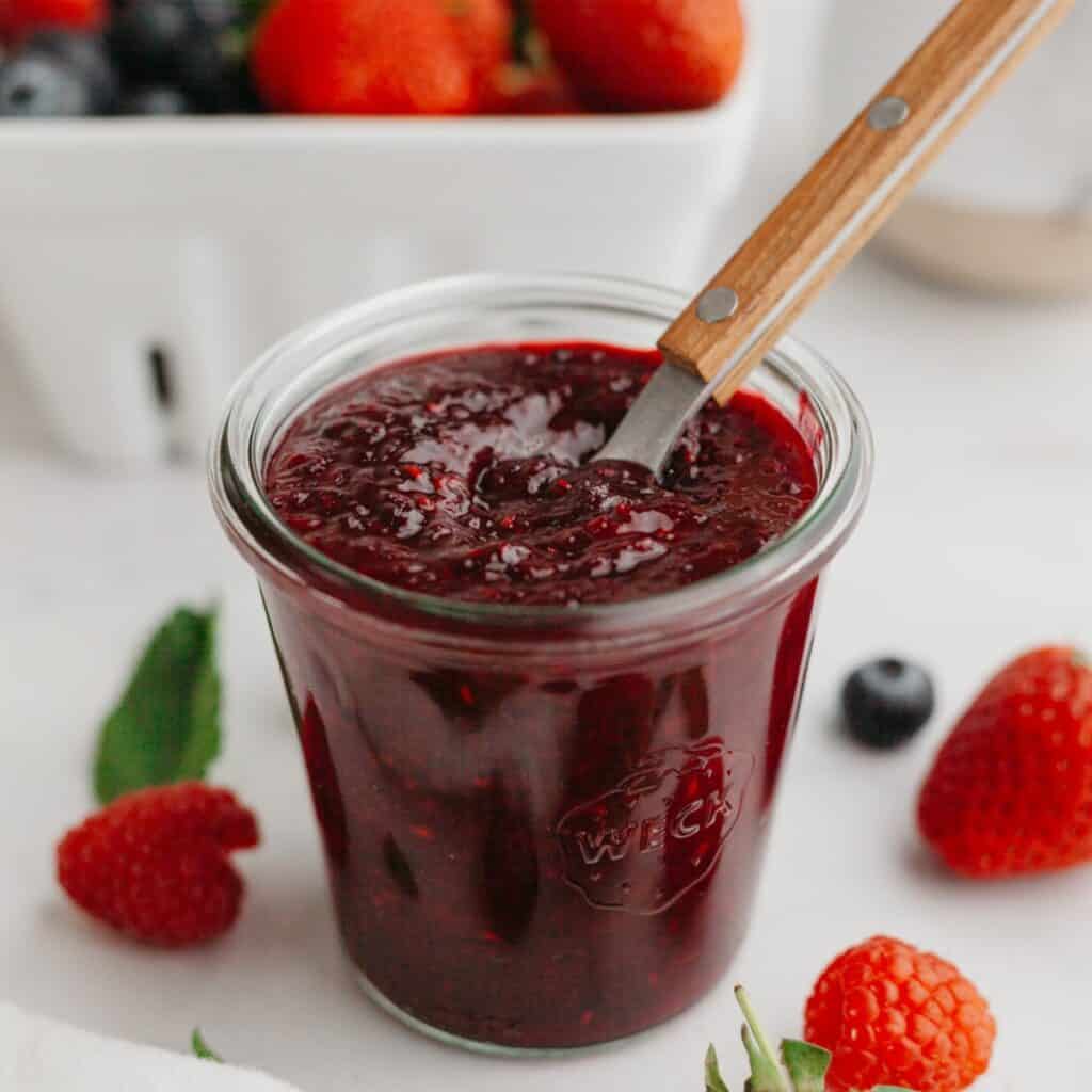 Easy Mixed Berry Compote with Frozen Fruit Alpine Ella