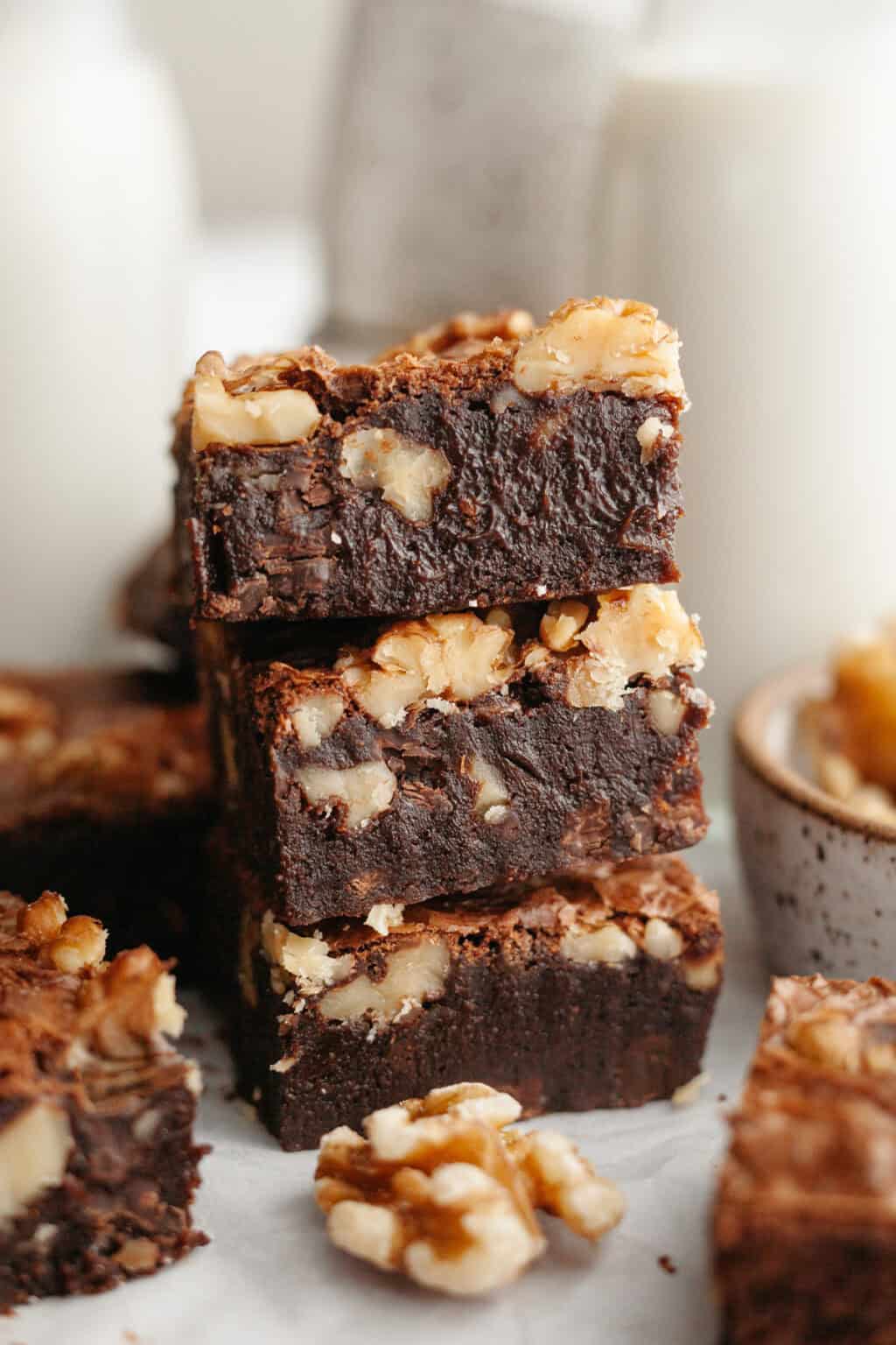 Fudgy Walnut Brownies (One Bowl Recipe) - Alpine Ella