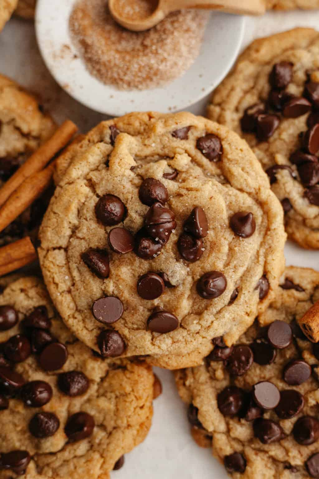 Brown Butter Chocolate Chip Cinnamon Cookies - Alpine Ella