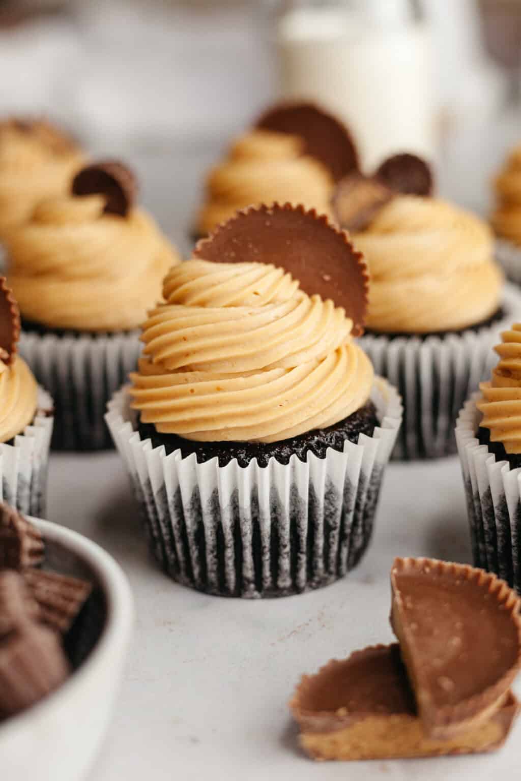 Chocolate Peanut Butter Cupcakes with Cream Cheese Frosting - Alpine Ella